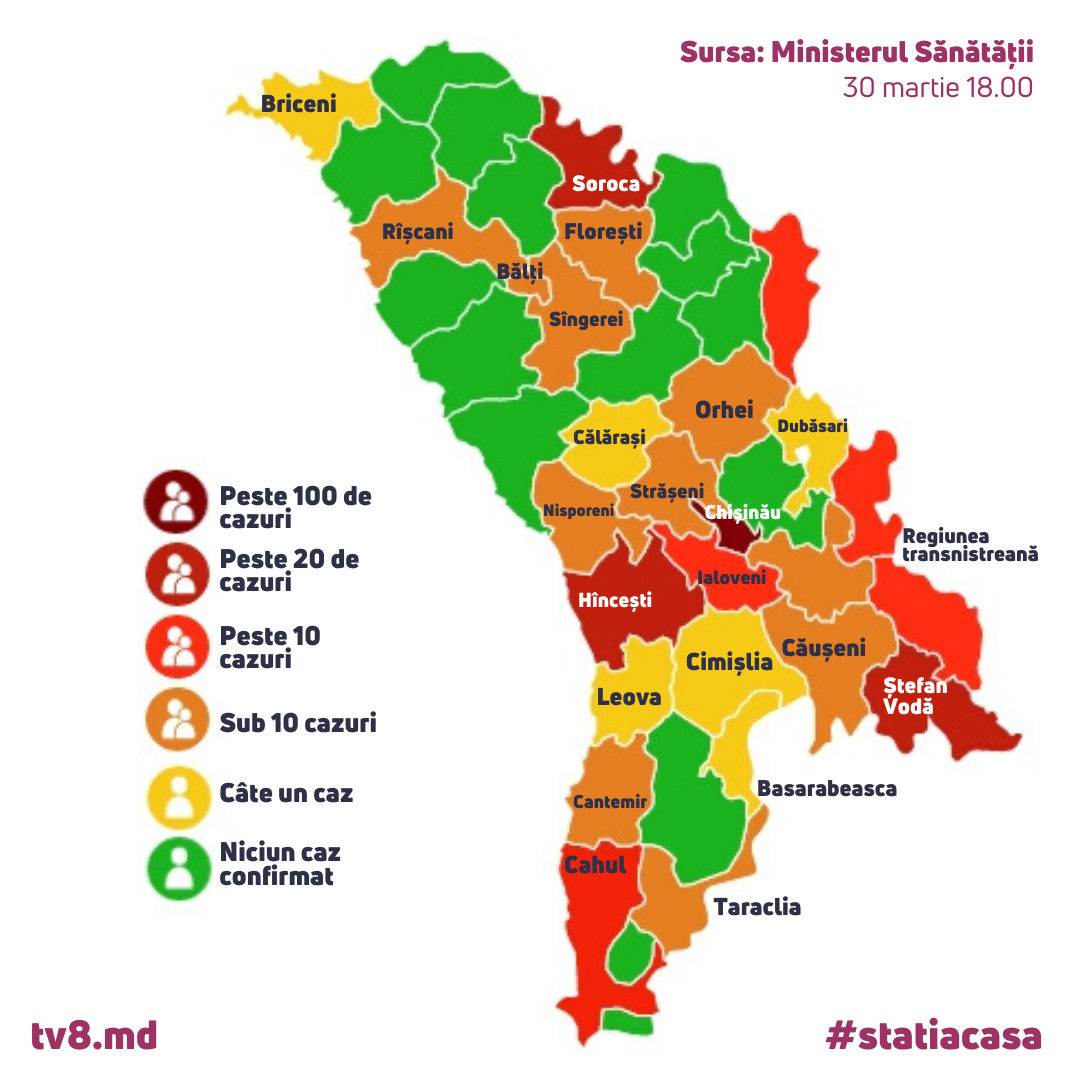 Iată cum sunt repartizate cazurile confirmate de îmbolnăvire cu COVID ...